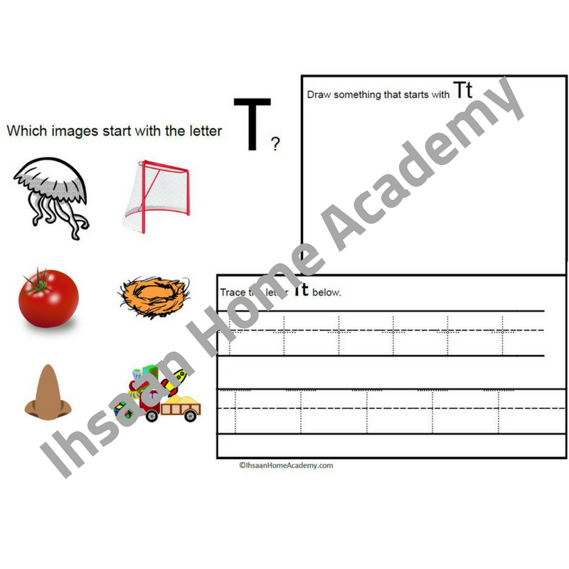 FREE Printable - Beginning Letter Sounds and Recognition - Letters T to ...