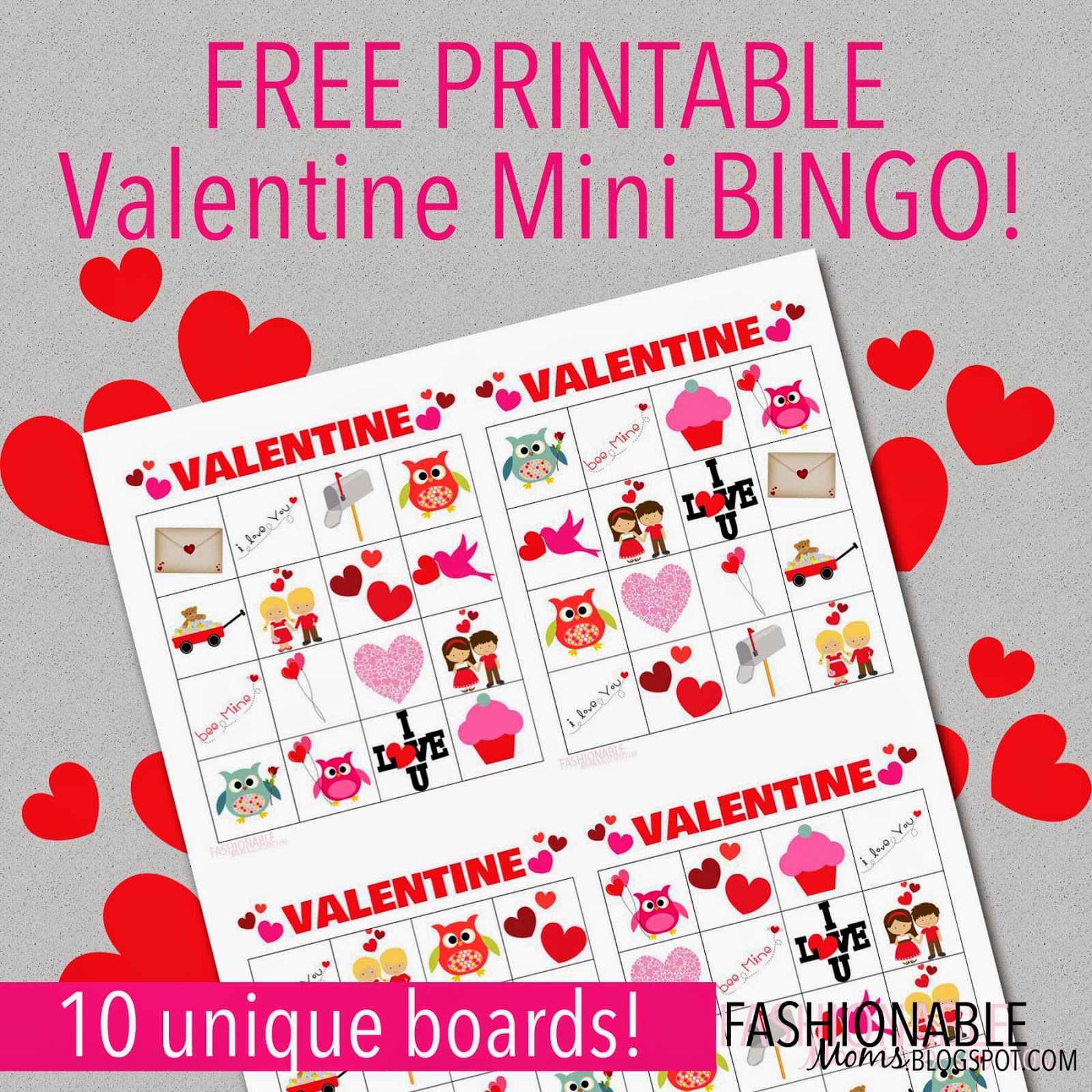 My Fashionable Designs: Free Printable: Valentine Mini Bingo!