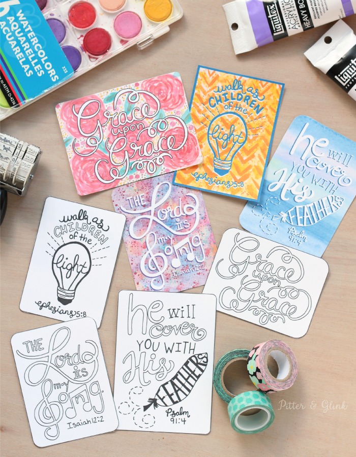 PitterAndGlink: Free Hand-Lettered Bible Journaling Cards