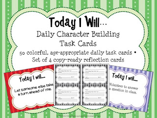 Today I Will...Character-Building Task Cards | Classroom Freebies ...