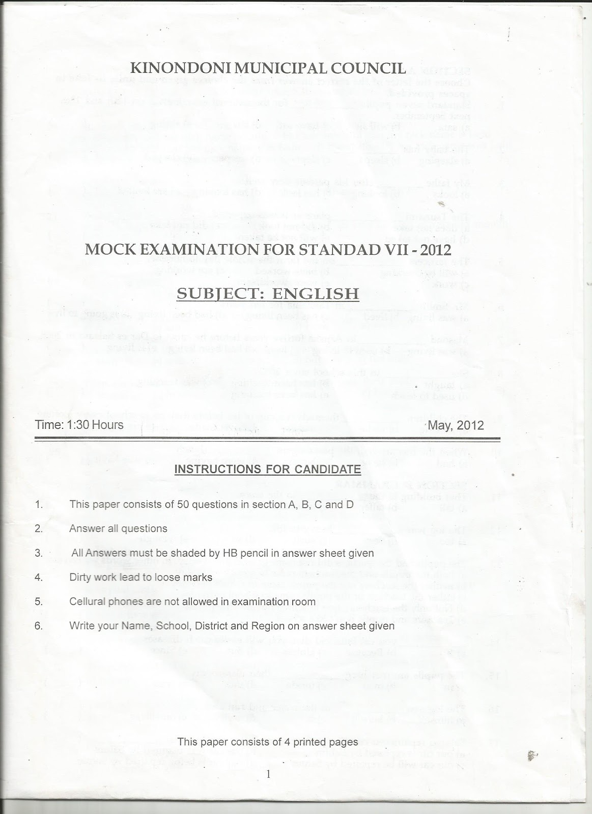 STANDARD SEVEN STUDY NOTES & PAST PAPERS BLOG: ENGLISH ---FOR STANDARD ...