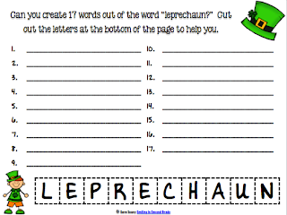 Classroom Freebies Too: St. Patrick's Day Word Work Activities