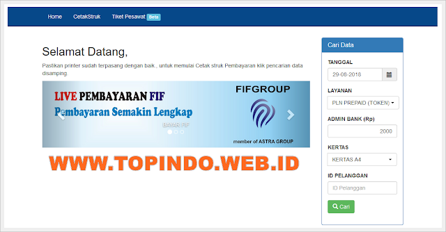 Cetak Struk Topindo - PULSA MURAH TOPINDOKU - PT. TOPINDO SOLUSI KOMUNIKA
