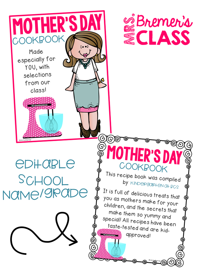 Mother's Day Cookbook & All About My Mom Booklet Freebie! | Mrs. Bremer ...