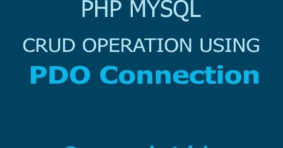 PHP MySQL connection using PDO | SKPTRICKS