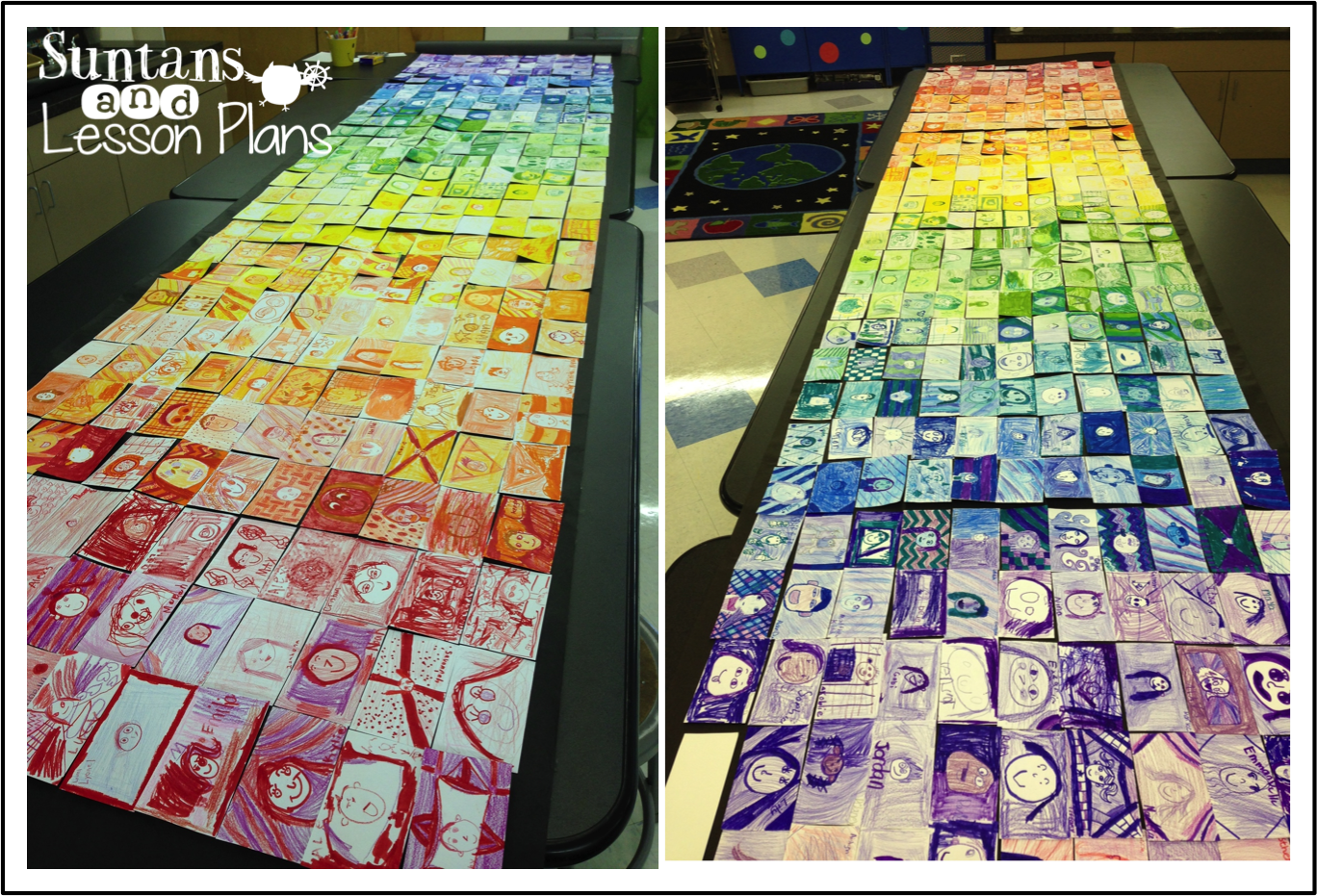 Suntans and Lesson Plans: Index Card Self Portrait Collaborative Art ...