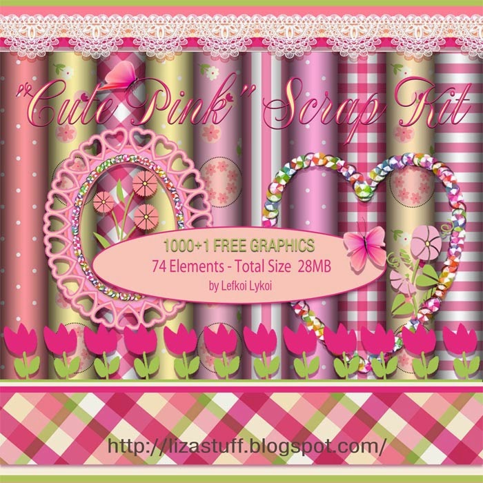 "Cute Pink" Scrap Kit - High Resolution by Lefkoi Lykoi | Στάλες στο ...