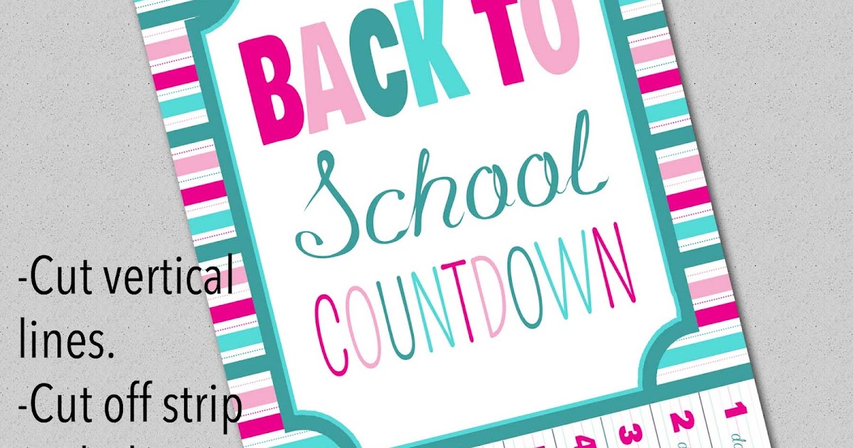 My Fashionable Designs: Free Printable: Back to School Countdown