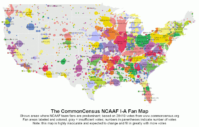 Concepts & Contemplations: College Football Fan Base Map