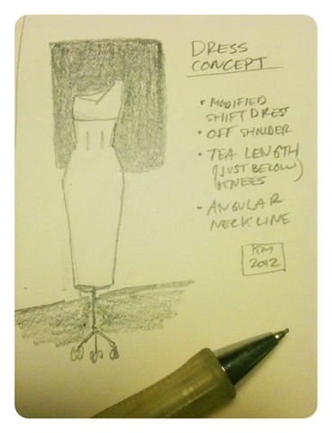 Modern Girl Style: Drafting a Shift Dress: Step #1-Draft the Concept