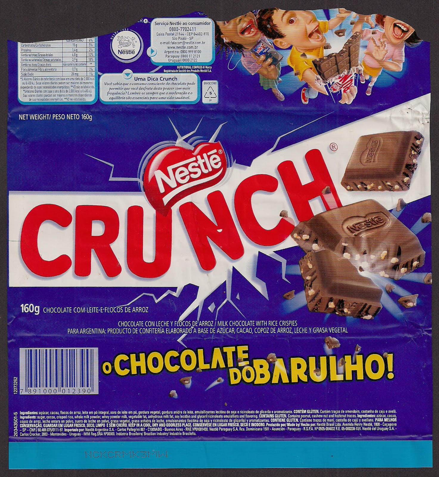 Nestlé Chocolate Wrappers!: Crunch 160g
