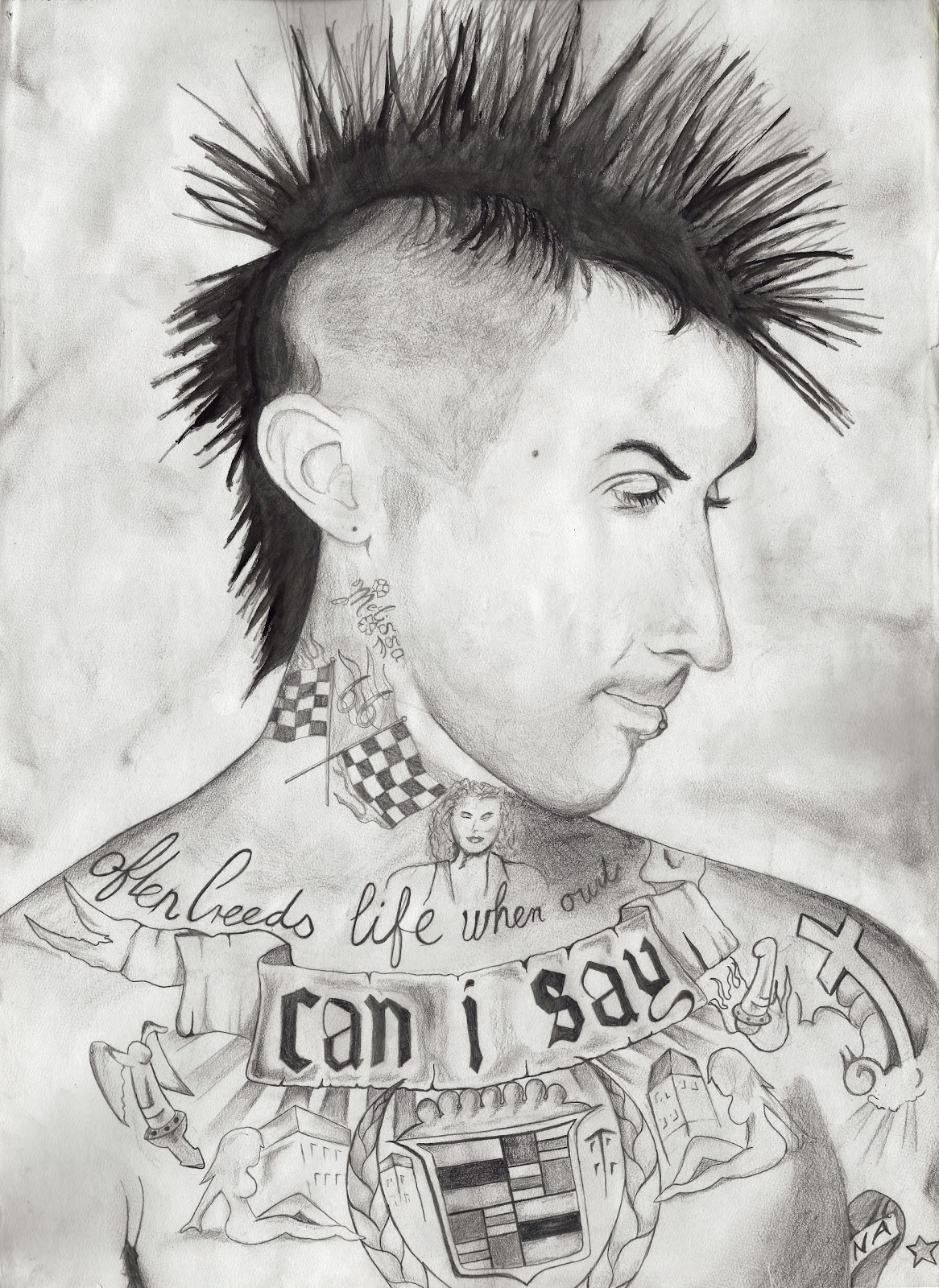 My Portfolio: Travis Barker-pencil Drawing