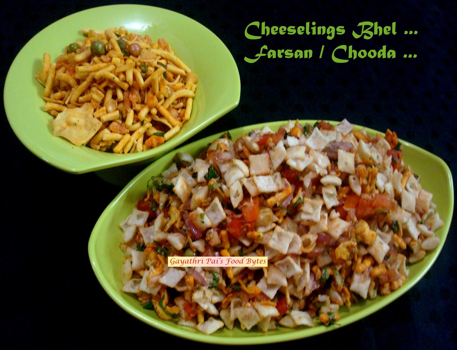 Gayathri Pai's Food Bytes: Cheeselings Bhel.