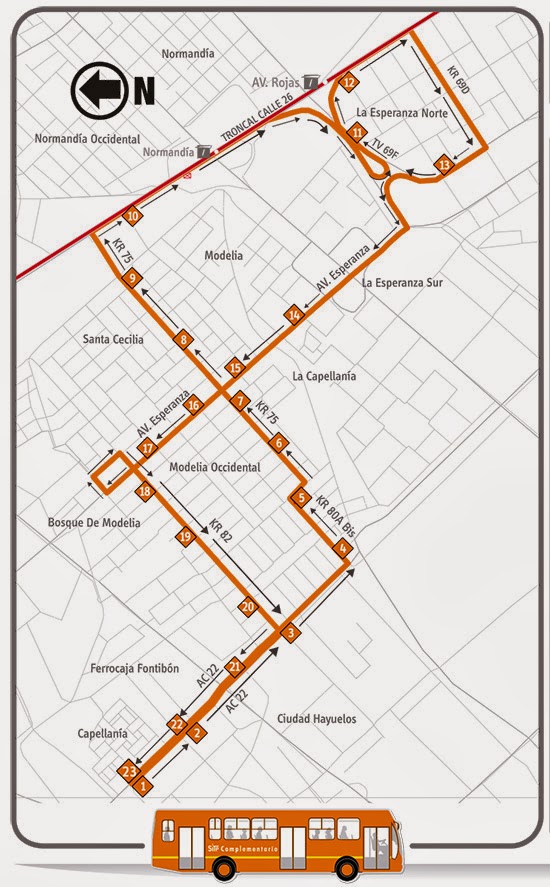 Todo Sobre SITP: RUTA COMPLEMENTARIA 17-3 MODELIA