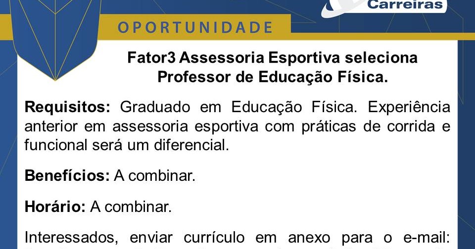 Fanor Carreiras: PROFESSOR DE EDUCAÇÃO FÍSICA