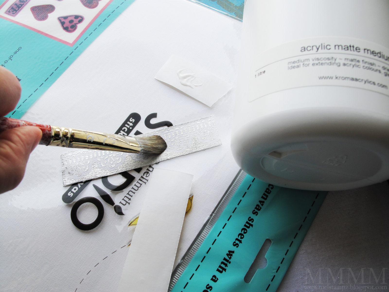 Mel Stampz: new technique? Silver Leaf & Sticky Back Canvas (step by step)