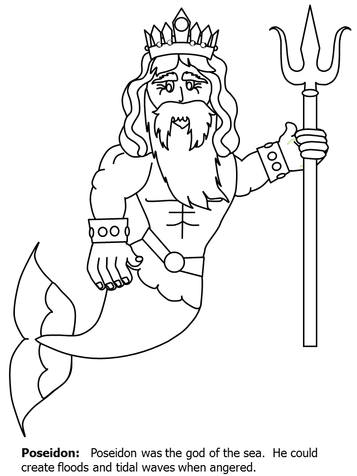Entrelosmedanos: Poseidon Coloring Pages
