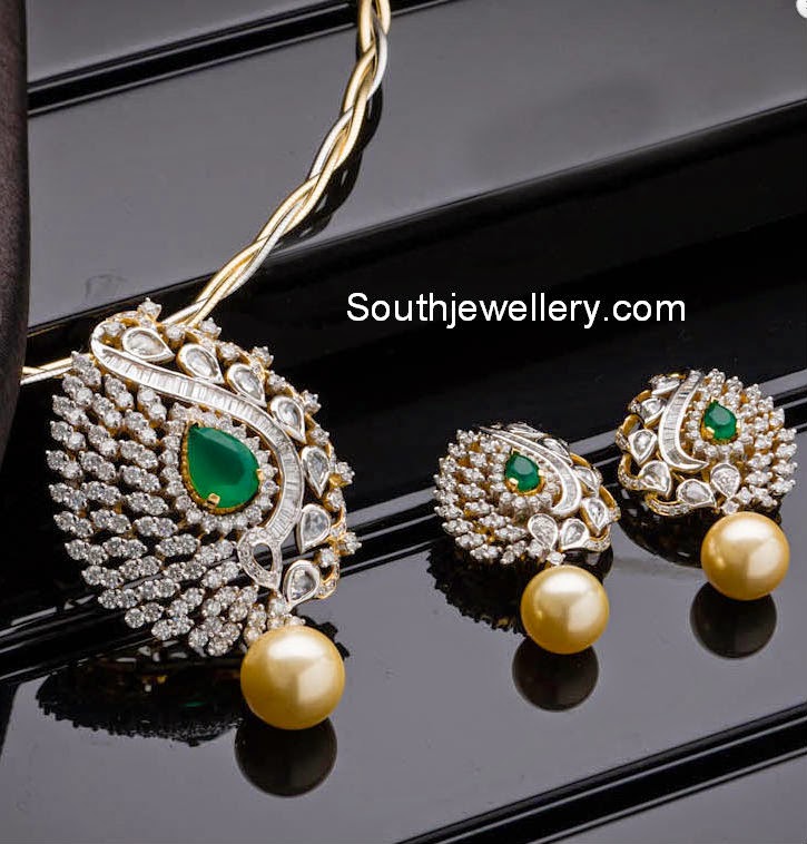 Diamond Pendant Set - Jewellery Designs