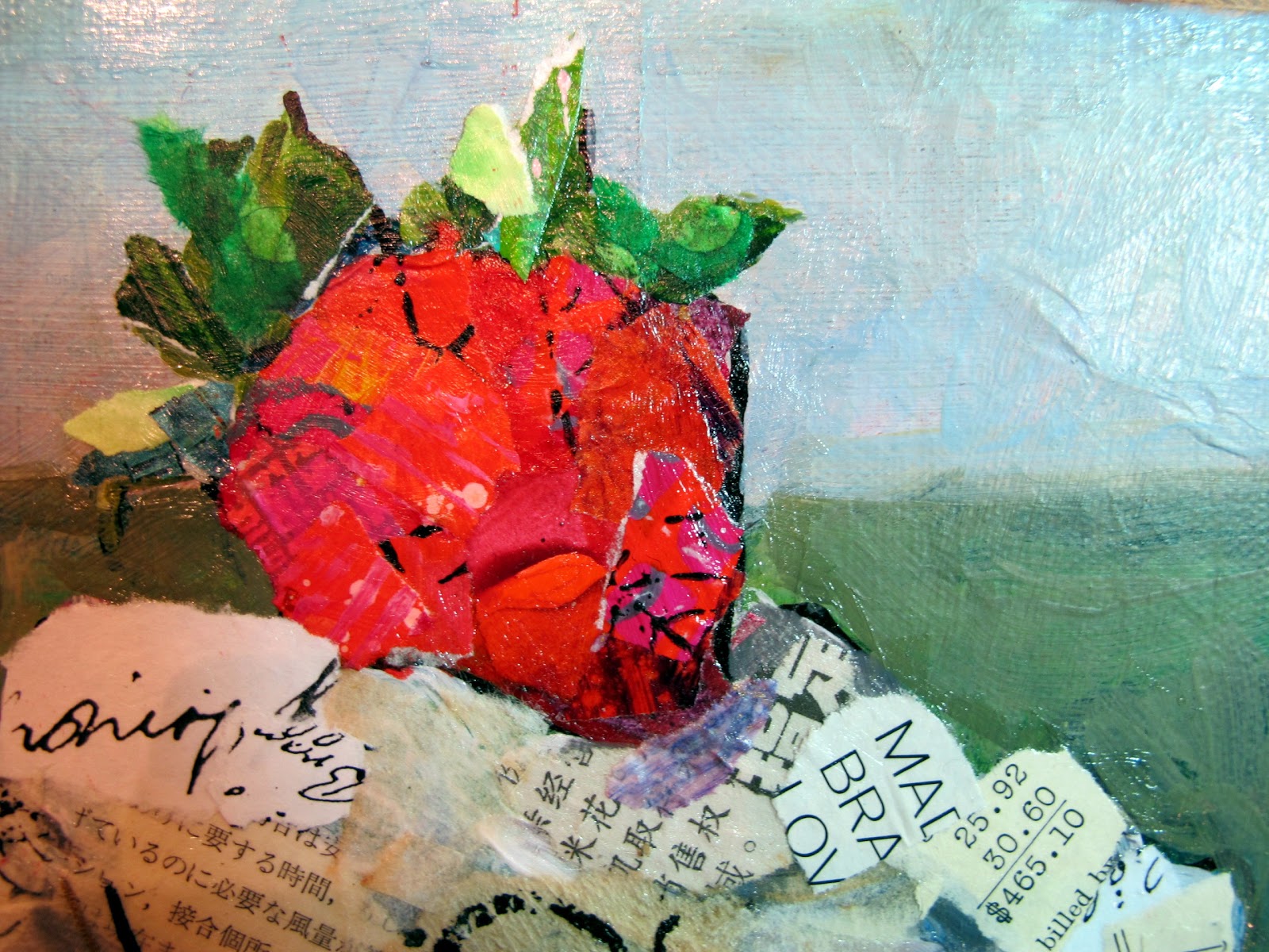 Nancy Standlee Fine Art: Cupcake Torn Paper Collage Painting, "Big ...