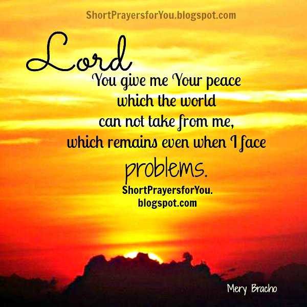 Thank Lord for your peace Short prayer