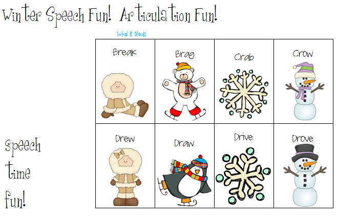 Winter Speech Fun! - Speech Time Fun: Speech and Language Activities