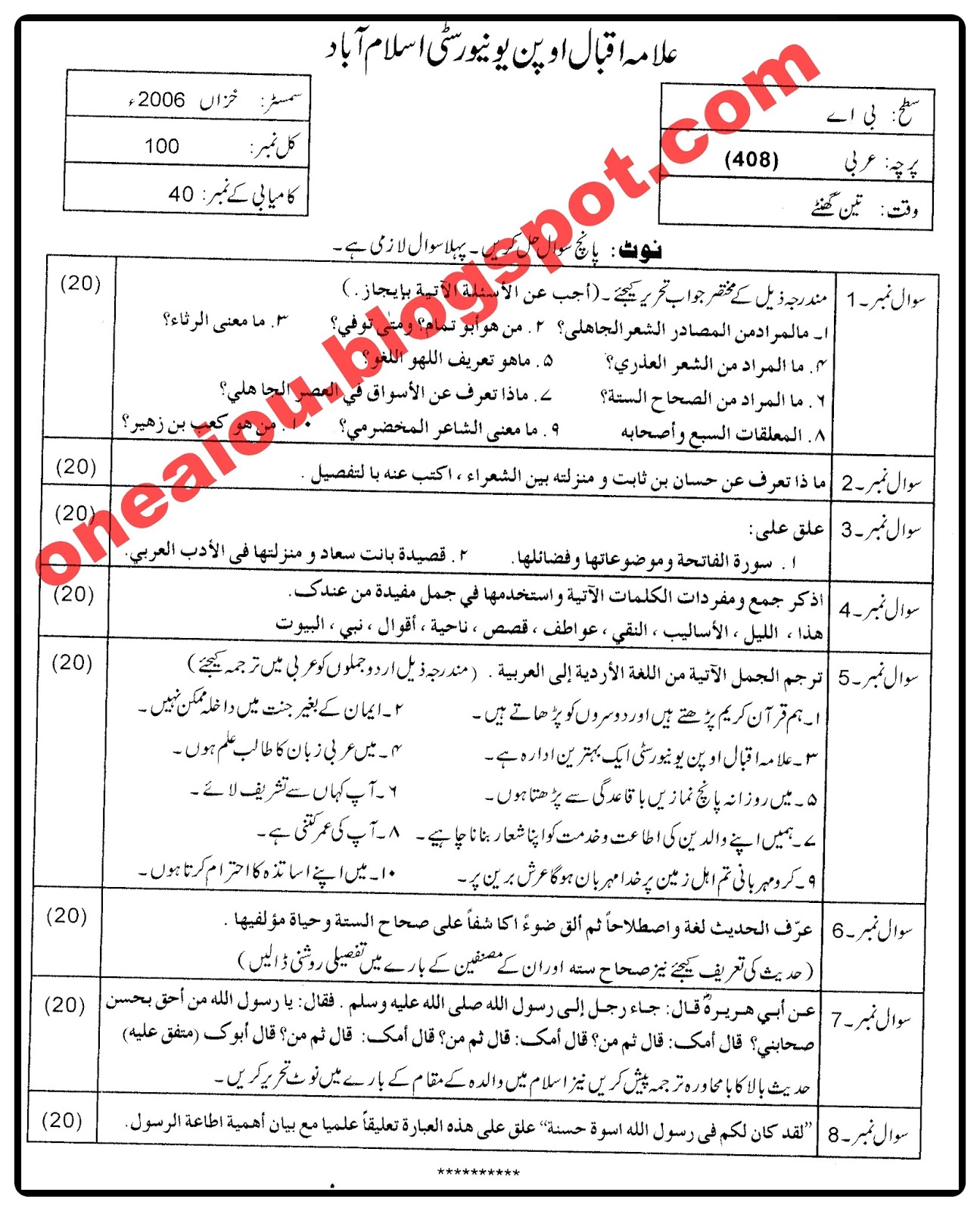 AIOU - Allama Iqbal Open University admissions exam result and tutors ...