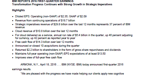 IBM report Q1 2016