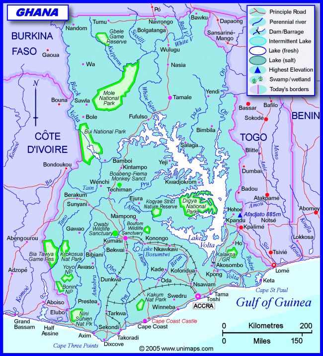 Ghana Carte De La Rivière