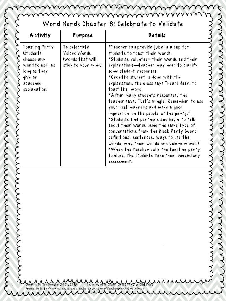 teaching, life, and everything in between: Word Nerds Chapter 6