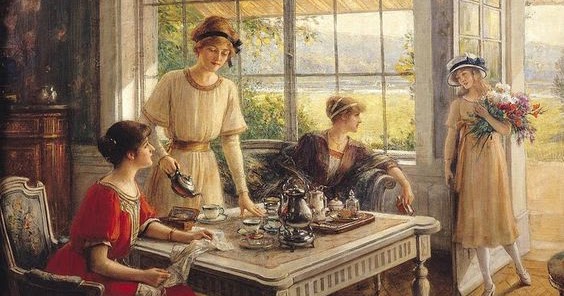 L'Âme Bohème: Beautiful paintings about serving Tea or Afternoon Tea Party