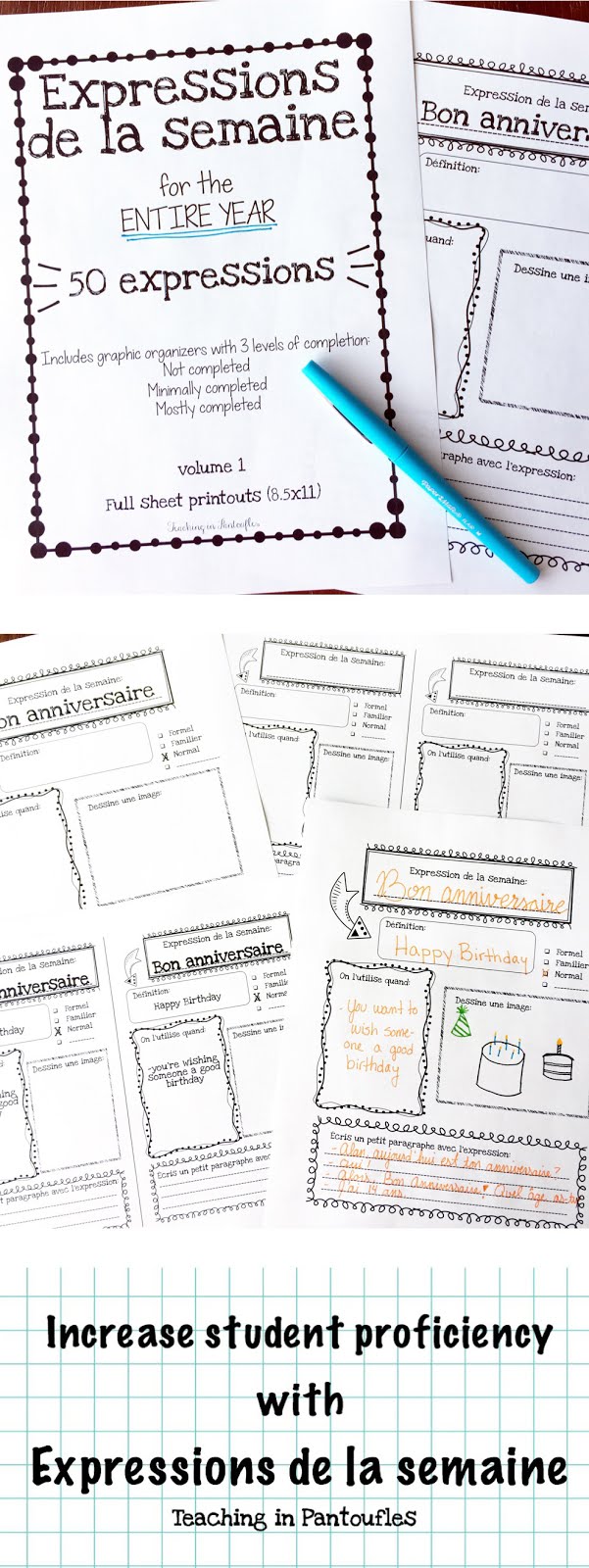Teaching in Pantoufles: Expressions de la semaine