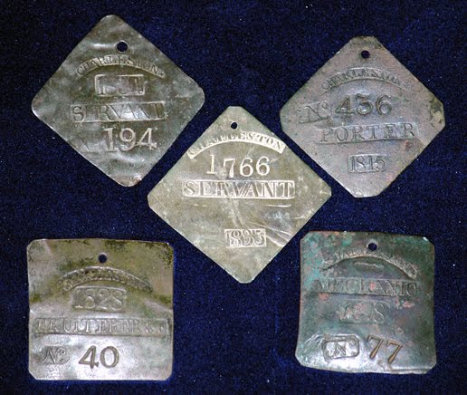 US Slave: Cast in Bondage: Charleston Slave Tags and Slave Badges