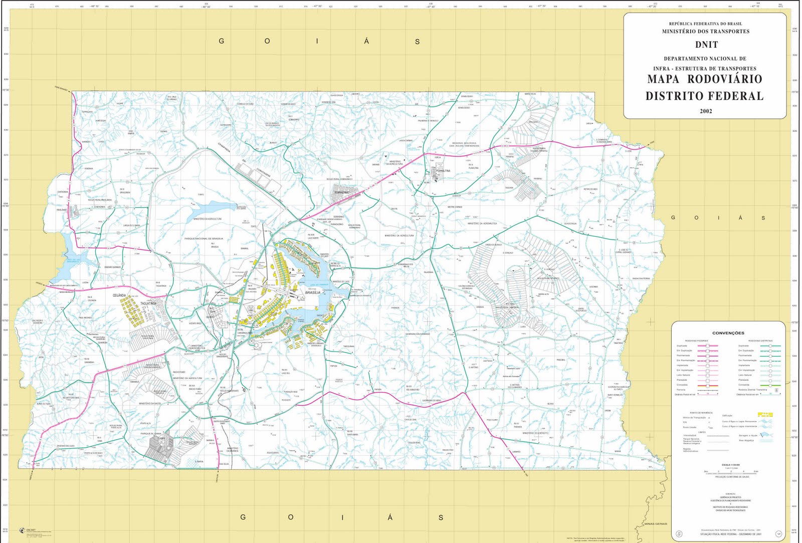 Mapa Rodoviário do Distrito Federal | Brasil - Doc Sports™