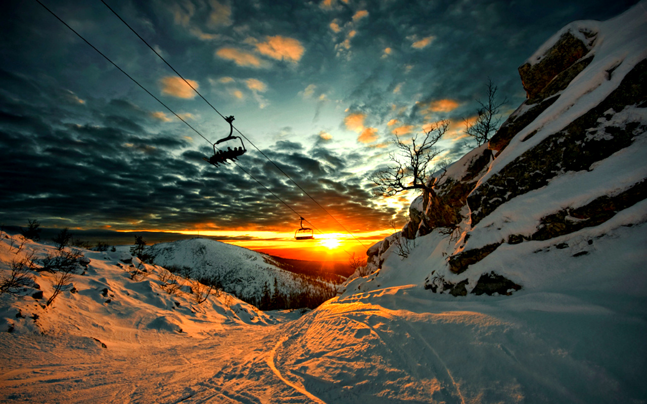 Apus de Soare Iarna ~ Peisaje de Iarna