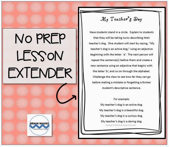 Brain Waves Instruction: Lesson Extenders to Save the Day (or lesson)