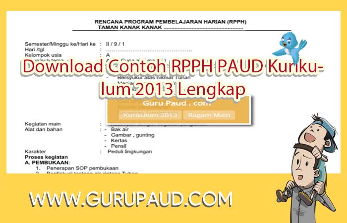 Download Contoh RPPH PAUD Kurikulum 2013 Lengkap | GURU PAUD