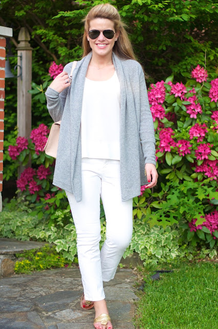 Summer Wind: All White + Cashmere Wrap Sweater