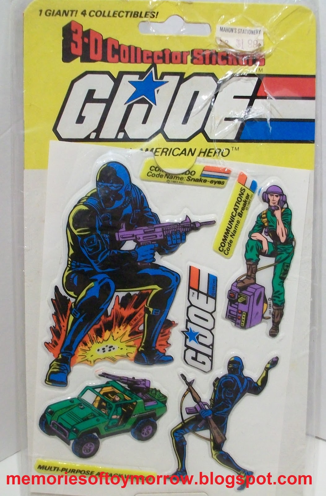Memories of Toymorrow: GI Joe Puffy Sitckers !! C'mon Everyone Loves ...