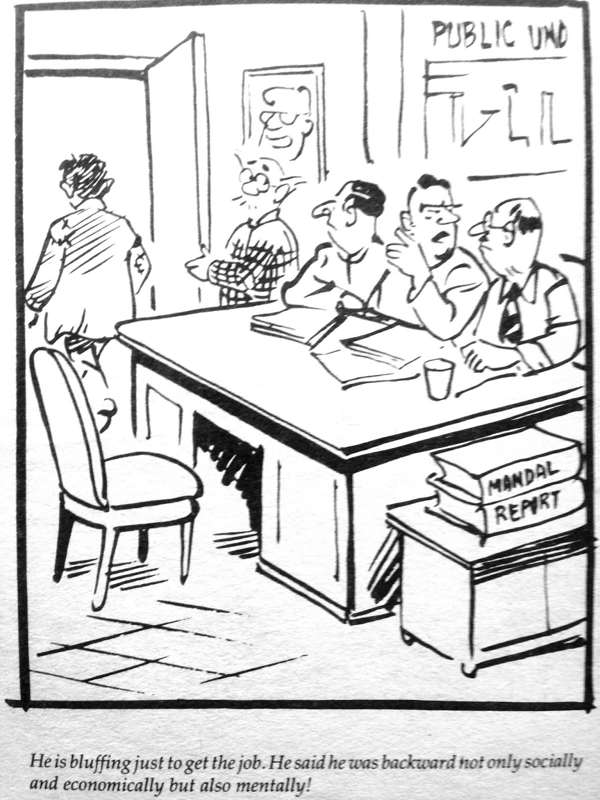 R.K. Laxman's Cartoons: Reservation Policy