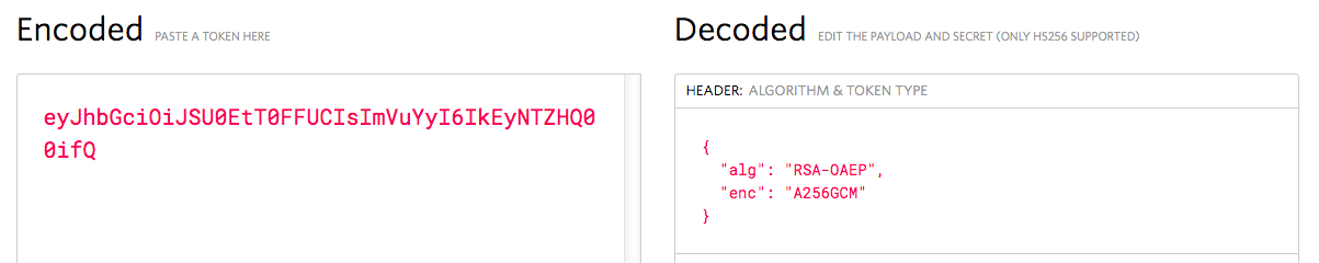 Critical vulnerability in JSON Web Encryption (JWE) - RFC 7516