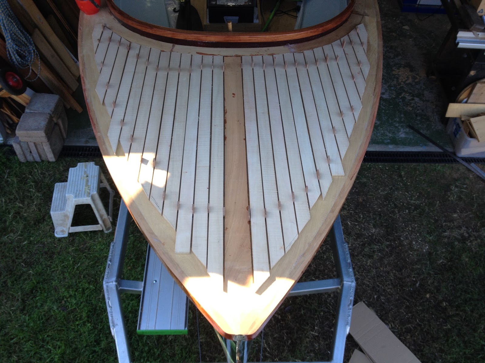 Dave's Fantail Launch Build: Propeller and Deck Planking