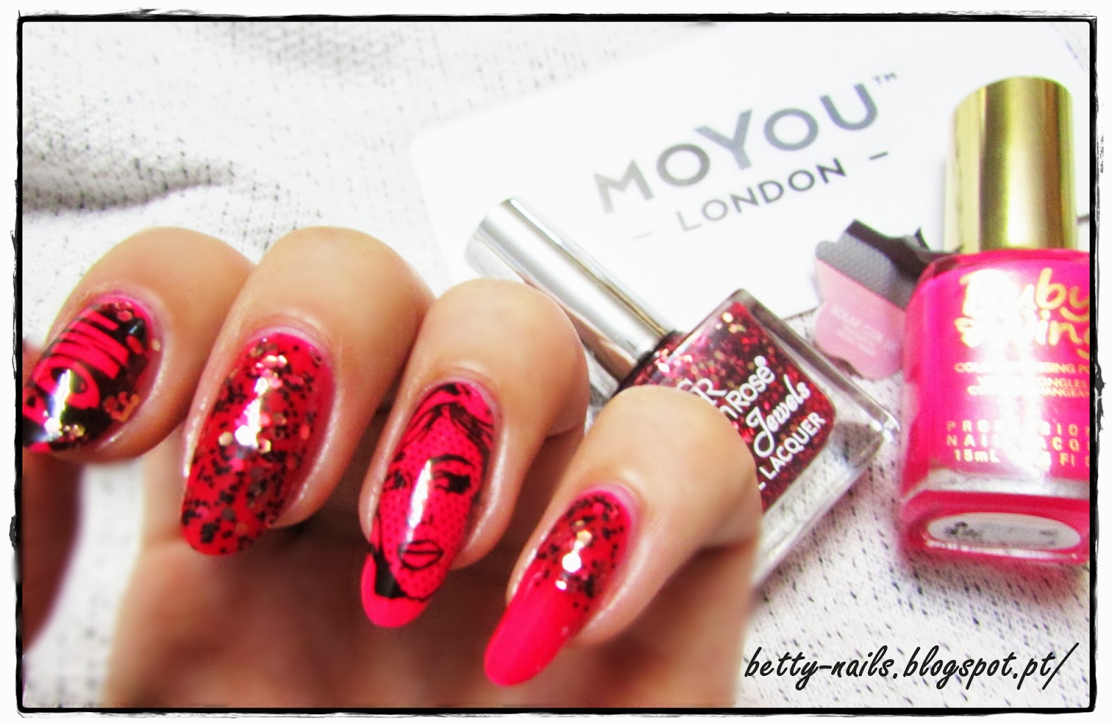 Betty Nails: MoYou Nail Art w/ Ruby Wings A& Golden Rose Jewels