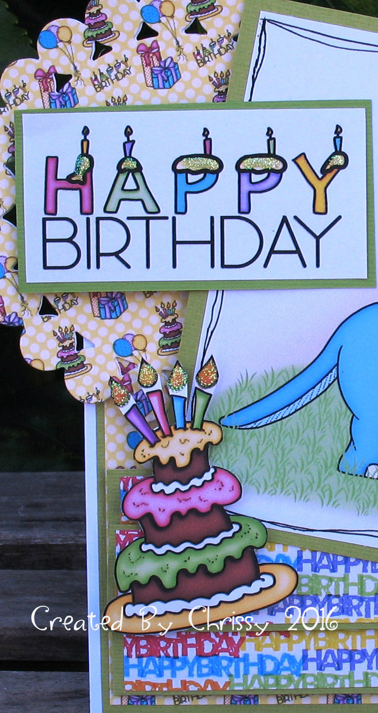 Chrissyscardland : BRONTOSAURUS CAKE- DT
