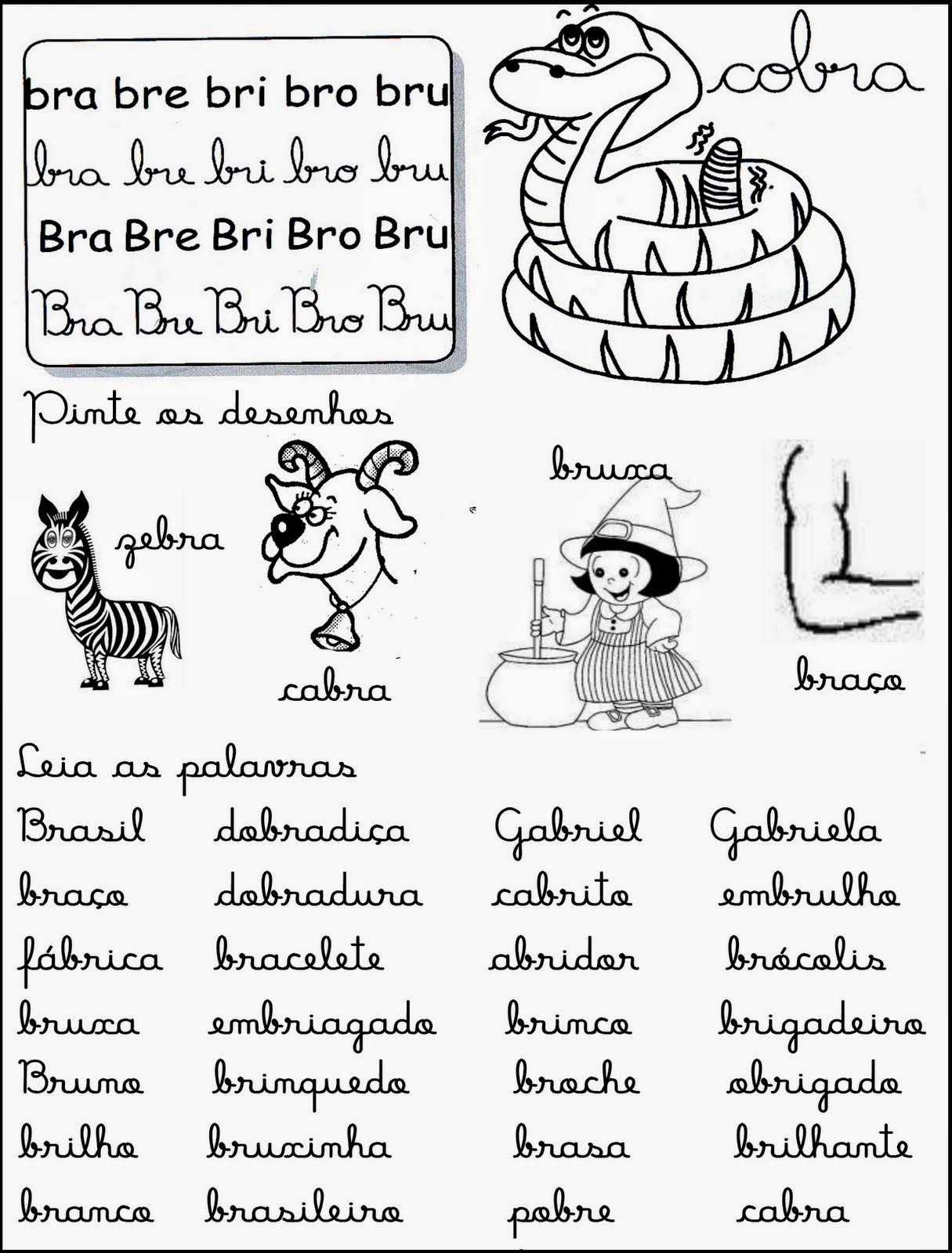 Sílabas Complexas Para Imprimir Atividades - FDPLEARN