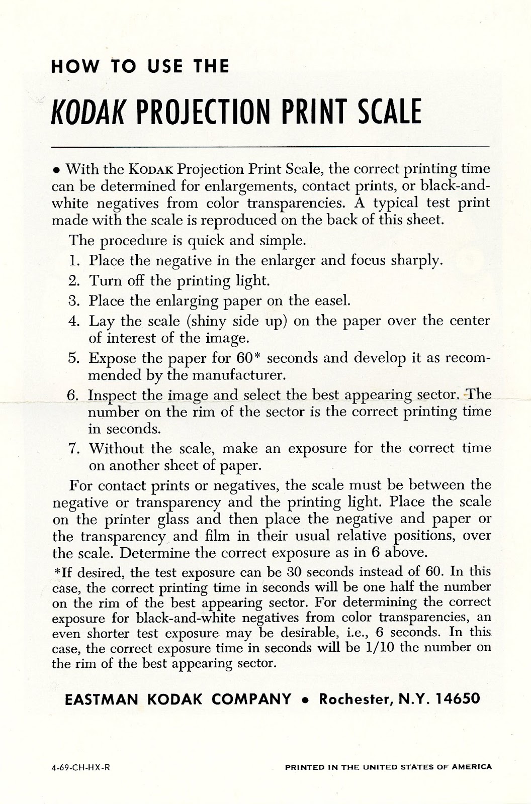 Kodak Projection Print Scale