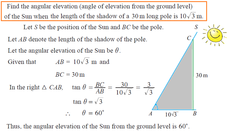 OMTEX CLASSES: Find the angular elevation (angle of elevation from the ...