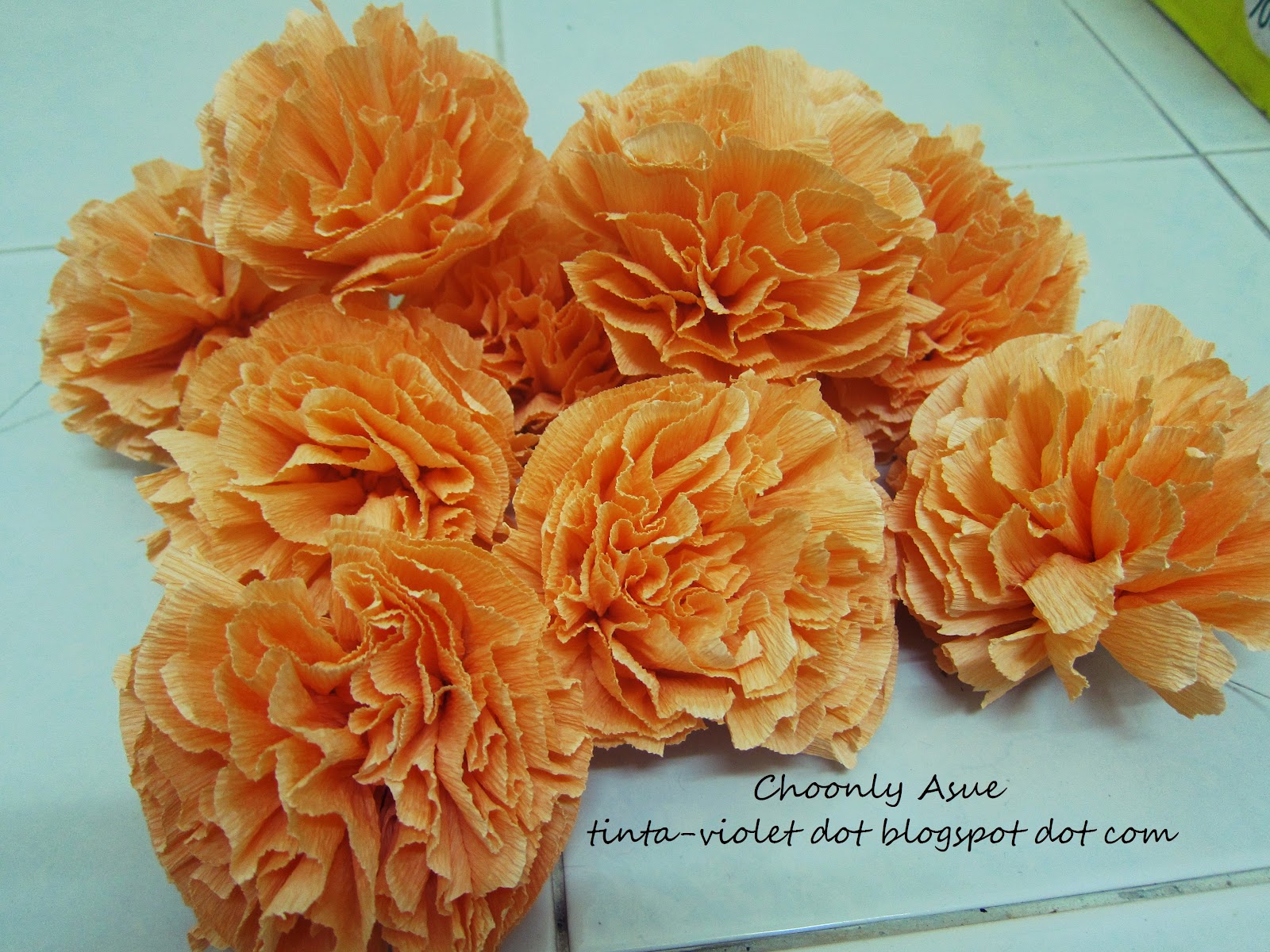 DiY bunga tisue tapi pakai crepe paper | AsueIskandar