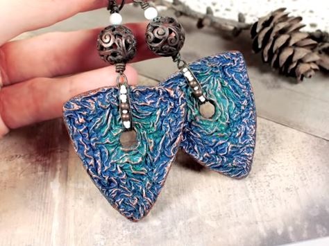 How to Make Reticulated Polymer Clay Earrings Tutorial / The Beading Gem