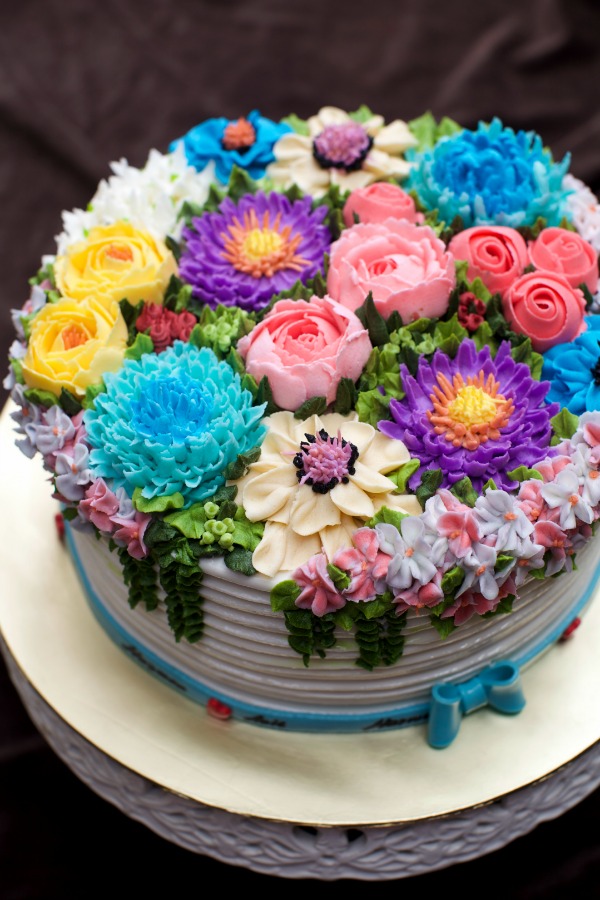 Kek Khawin 2 tingkat bunga-bunga.. - masam manis