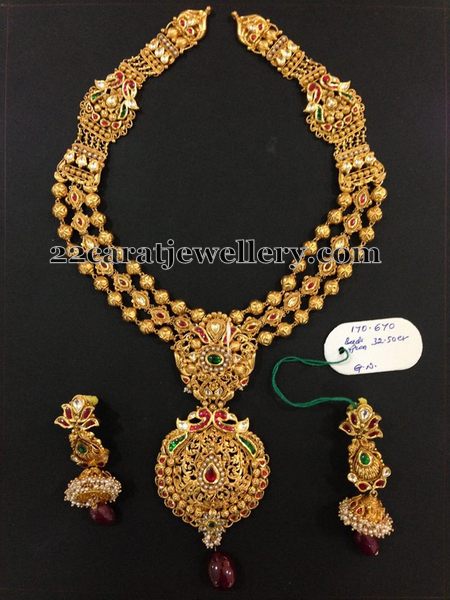 Antique Gold Beads Long Chain - Jewellery Designs